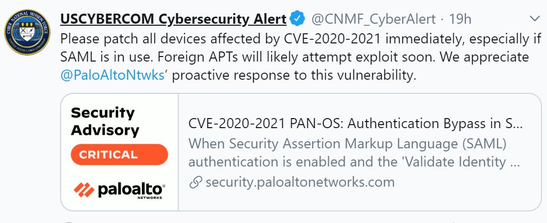 Palo Alto Networks Pan Osauthentication Bypass In Saml Authentication Vulnerabilitypan 148988 