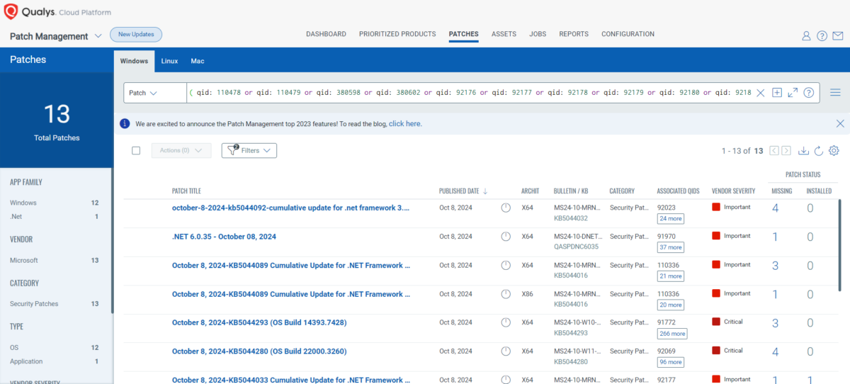Microsoft Patch Tuesday, October 2024 Security Update Review – Qualys ... Microsoft Patch Tuesday, October 2024 Security Update Review – Qualys ...