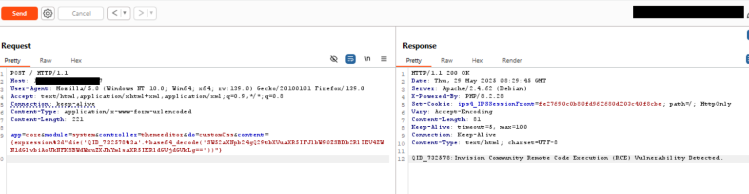 Invision Community Remote Code Execution Vulnerability (CVE-2025-47916) – Qualys ThreatPROTECT